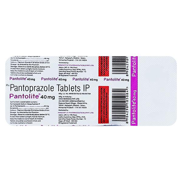 Buy PANTOLITE 40 Tablet 10's Online at Upto 25% OFF | Netmeds