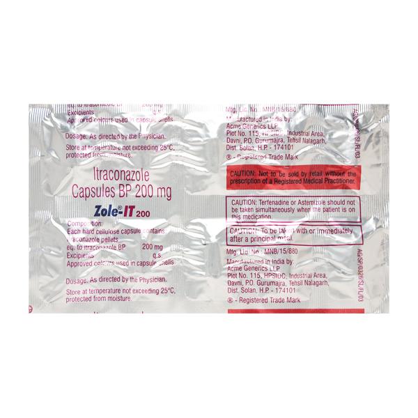 ZOLE IT 200 Capsule 10's Price, Uses, Side effects, Substitutes | Netmeds