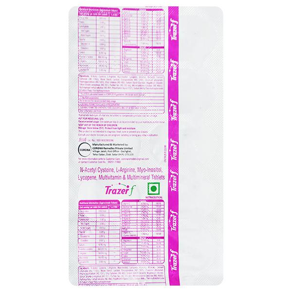 Trazer F Tablet 10'S Price, Uses, Side effects, Substitutes | Netmeds