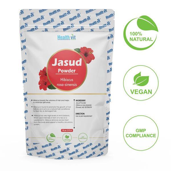 Healthvit Natural Jasud Powder (Hibiscus Rosa-Sinensis) 100 GM