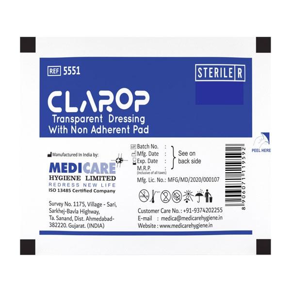 Medica Clarop Trasparent Dressing With Non Adherent Pad 10 cm x 35 cm 1 ...