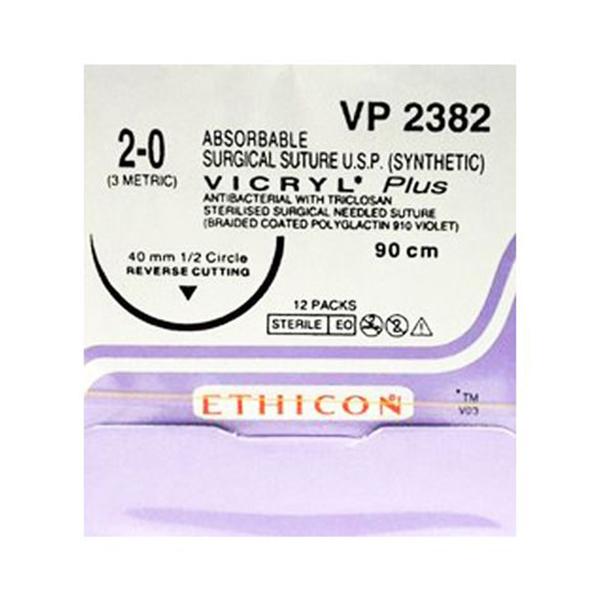 Johnson & Johnson Ethicon Vicryl Plus Absorbable Surgical Suture (2-0 ...