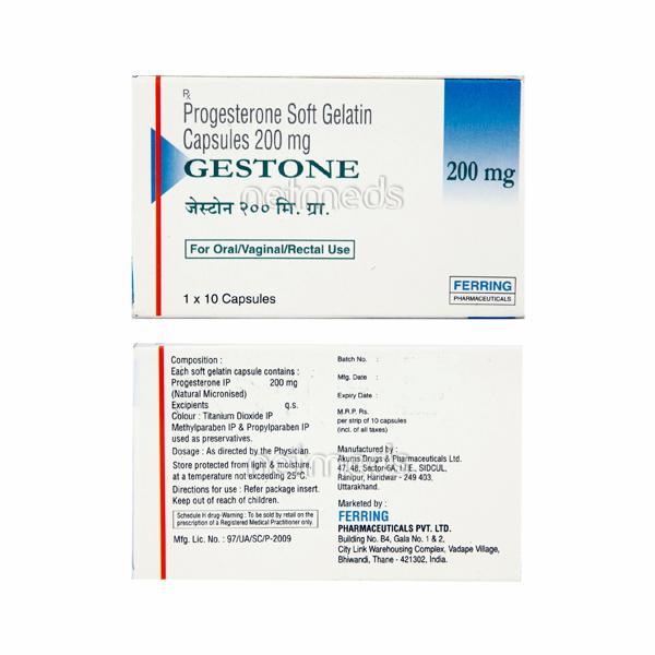 Gestone 200mg Capsule 10'S