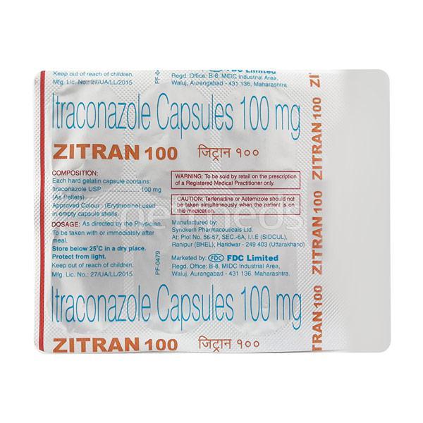 Zitran 100mg Capsule 7'S : Price, Uses, Side Effects | Netmeds