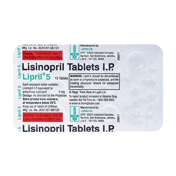 Lipril 5mg Tablet 15'S : Price, Uses, Side Effects | Netmeds