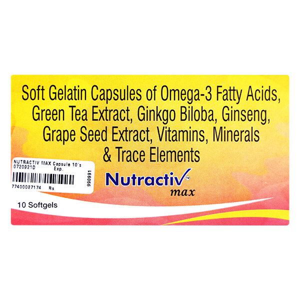 Buy NUTRACTIV MAX Capsule 10's Online at Upto 25% OFF | Netmeds
