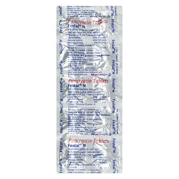 Festal N Pancreatin Tablet 10's Online at Best Price - Indigestion