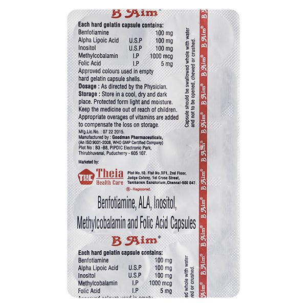 B Aim Capsule 10'S Price, Uses, Side effects, Substitutes | Netmeds