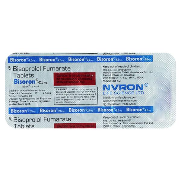 BISORON 2.5mg Tablet 10's : Price, Uses, Side Effects | Netmeds