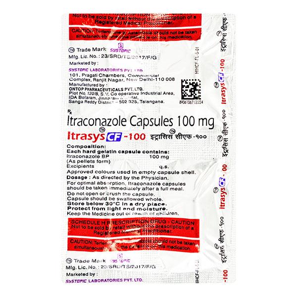 Buy ITRASYS CF 100 Capsule 4's Online at Upto 25% OFF | Netmeds