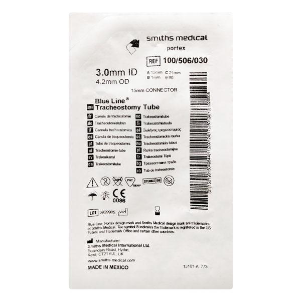 Buy Portex Blue Line Tracheostomy Tube 3.0 mm with 15mm Connector (100 ...