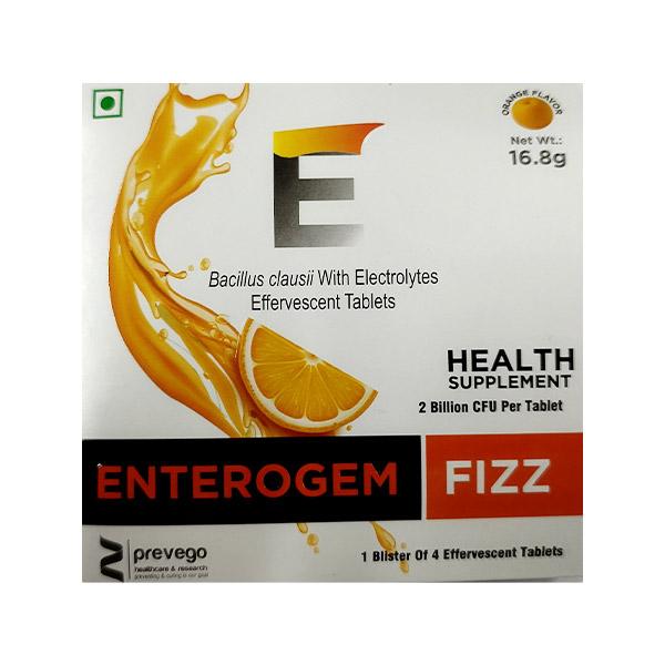 ENTEROGEM FIZZ Orange Flavour Effervescent Tablet 4's Price, Uses, Side ...