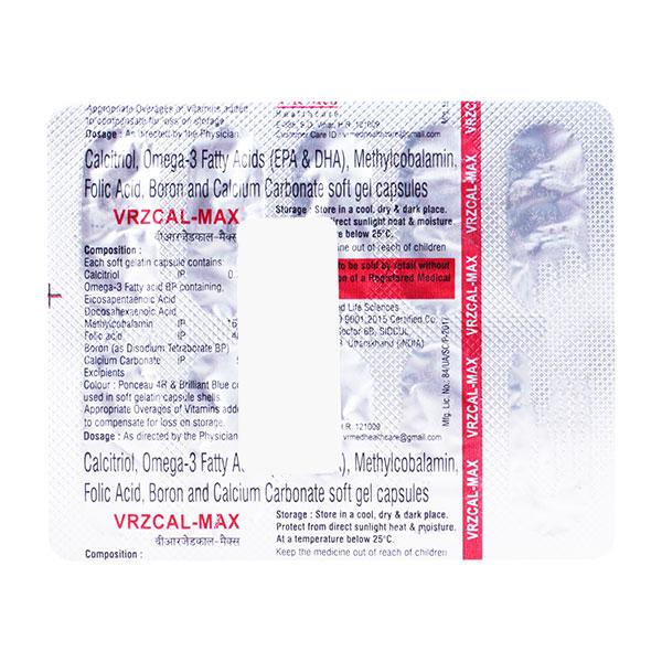 VRZCAL MAX Softgel 10's Price, Uses, Side effects, Substitutes | Netmeds