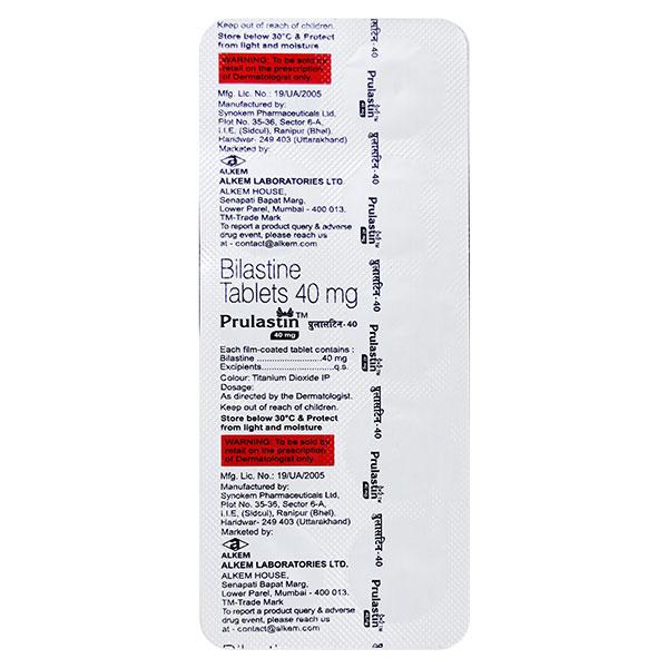 PRULASTIN 40mg Tablet 10's
