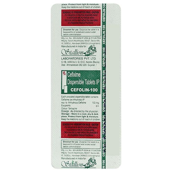 CEFOLIN 100 Tablet 10's