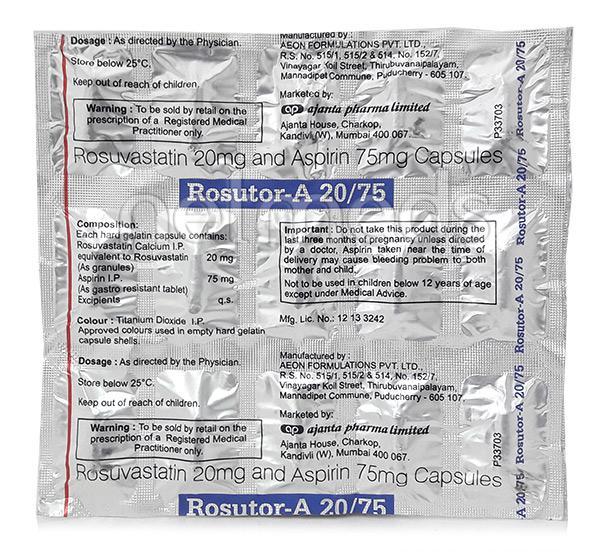 Rosutor A 20/75mg Capsule 15'S : Uses, Side Effects, Price | Netmeds
