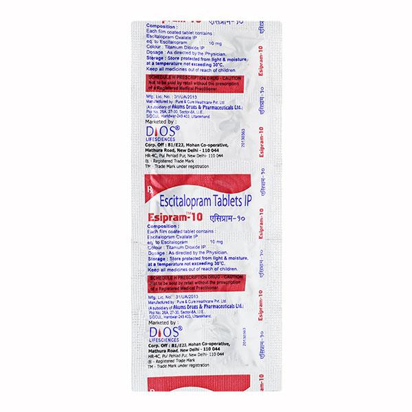 ESIPRAM 10mg Tablet 10's
