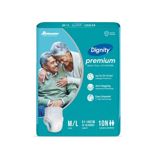 Buy Dignity Premium Pull up Adult Diapers (M/L) 10's Online at ...