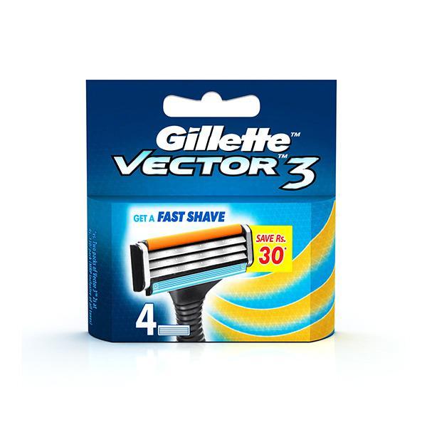 Buy Gillette Vector 3 Cartridges 4's - Smooth and Precise Shaving ...