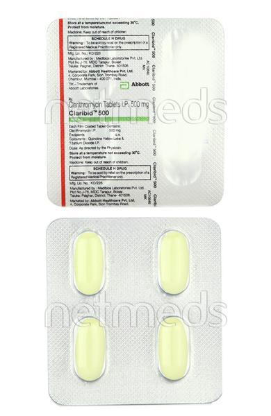 Claribid 500mg Tablet 4'S