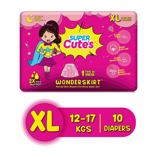 Super Cute's WonderSkirt Pull-up Skirt Diaper - (XL) (12 - 17 kg) (Pack ...