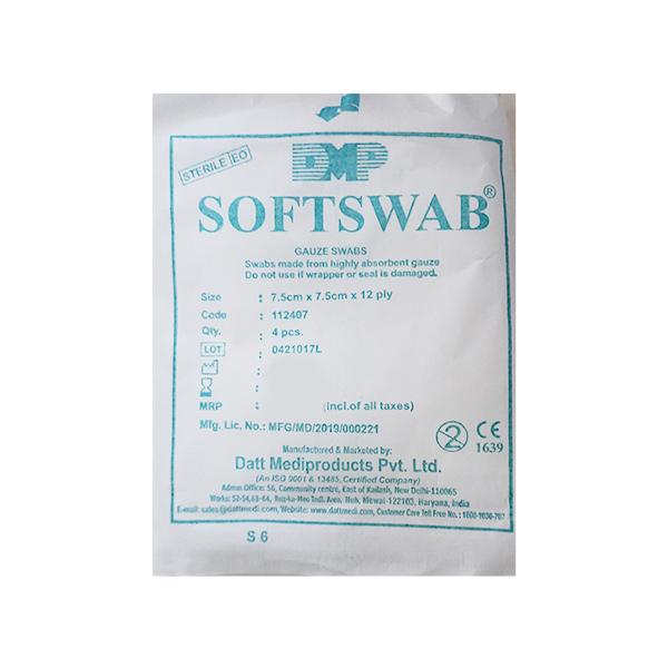 Buy DMP Softswab Gauze Swabs (112407) (7.5 cm x 7.5 cm x 12 Ply) 4's ...