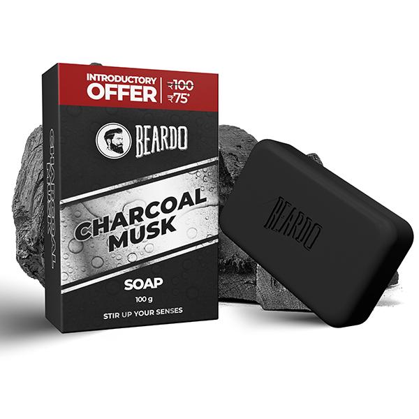 Buy Beardo Soap - Charcoal Musk 100 gm Online at Best Price - Soaps