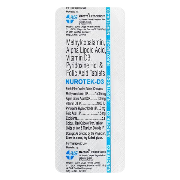 NUROTEK D 3 Tablet 10's Price, Uses, Side effects, Substitutes | Netmeds