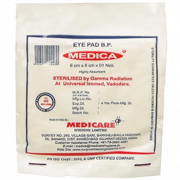 Buy Medica Eye Pad B.P. (6 cm x 8 cm) Online at Discounted Price | Netmeds
