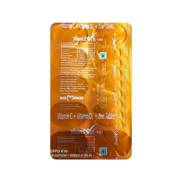 YOURSVIT CDZ Tablet 10S's Price, Uses, Side effects, Substitutes | Netmeds