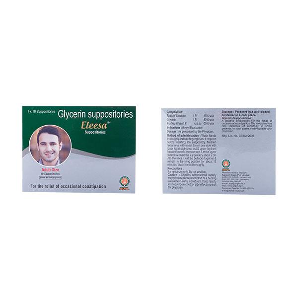 Agarwal Eleesa Glycerin Suppositories - Adult 10's Online at Best Price ...