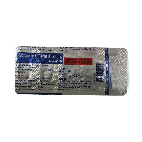 MYAZ 500 Tablet 5's Price, Uses, Side effects, Substitutes | Netmeds