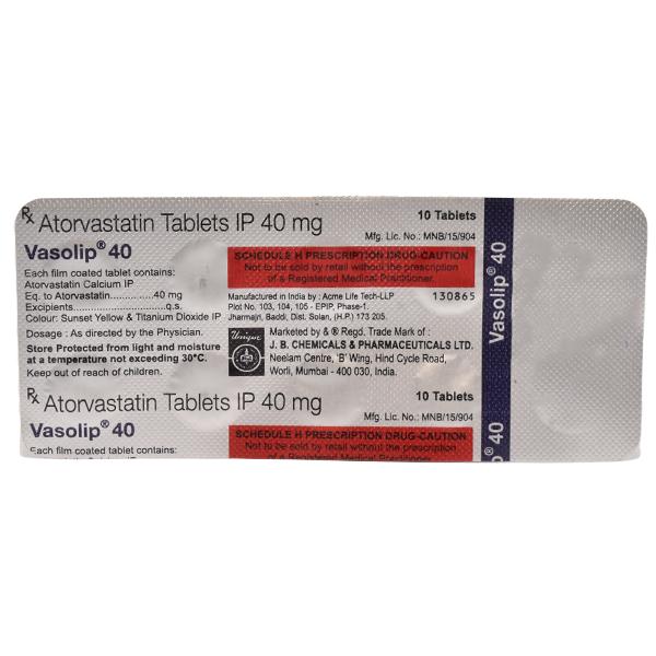 VASOLIP 40 Tablet 10's