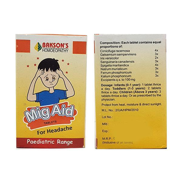 Buy Bakson's Mig Aid Tablet 75 gm online at best price-Homeopathy