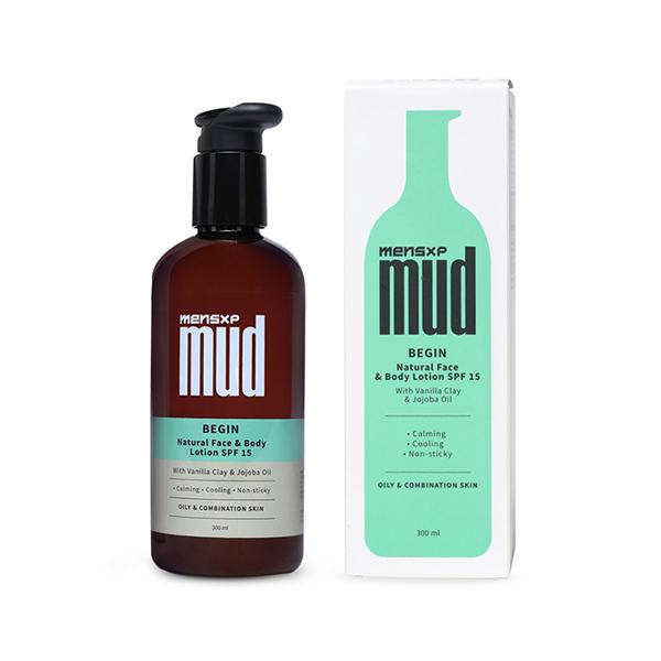 MensXP Mud Begin SPF 15 Natural Face & Body Lotion - Vanilla Clay ...