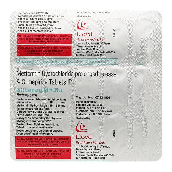 GLITARAY M1 PLUS Tablet 15's Price, Uses, Side effects, Substitutes ...