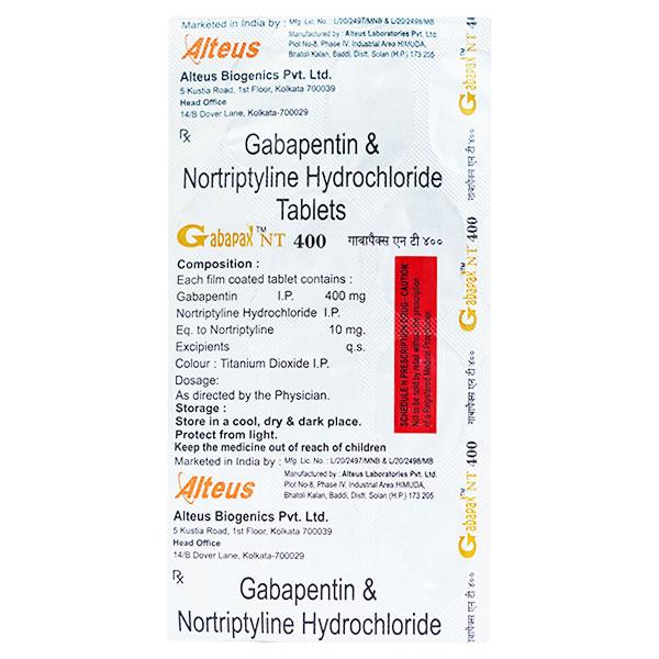 Buy GABAPAX NT 400 Tablet 15's Online at Upto 25% OFF | Netmeds