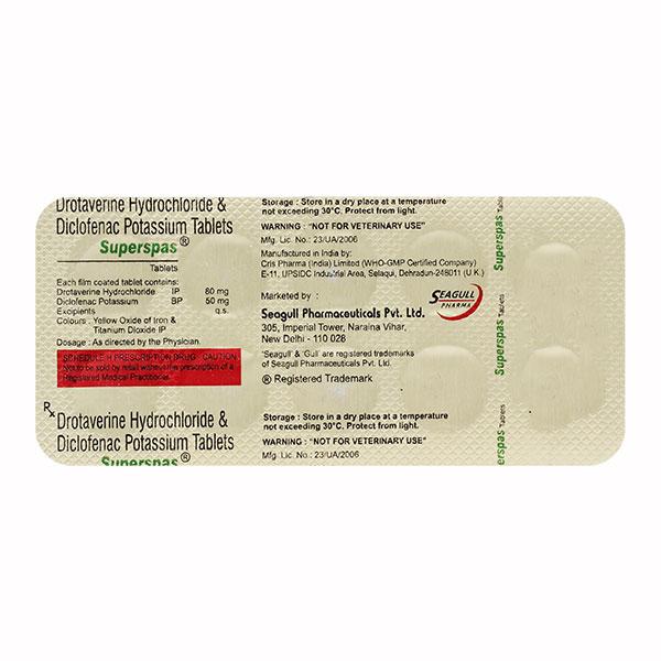 SUPERSPAS Tablet 10's Price, Uses, Side effects, Substitutes | Netmeds