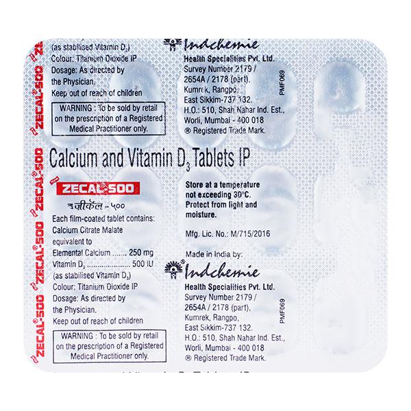 Zecal New 500 Tablet 15'S - Price, Uses, Side Effects | Netmeds