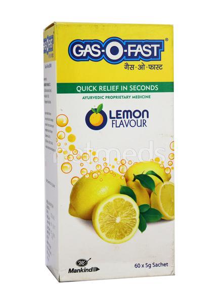 Buy Gas-O-Fast Sachet - Lemon Flavour (Pack of 60 X 5 gm) Online at ...
