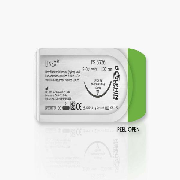 Buy Dolphin Linex Monofilament Ployamide Nylon Suture (FS 3336) (100 cm ...