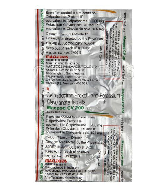 Macpod CV 200mg Tablet 6'S