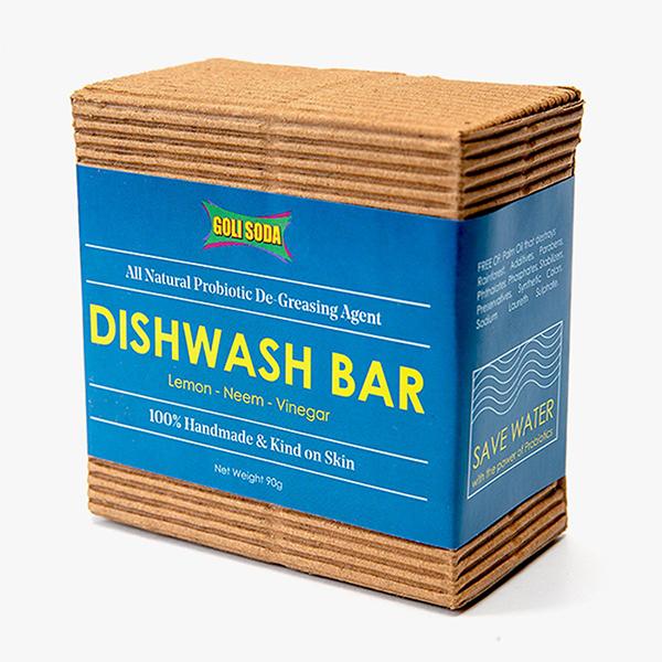 Goli Soda All Natural Probiotic Dish Wash Bar - Lemon Neem & Vinegar 90 ...