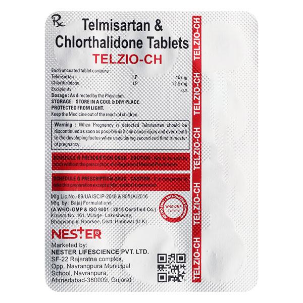 TELZIO CH 40/12.5 Tablet 10's Price, Uses, Side effects, Substitutes ...