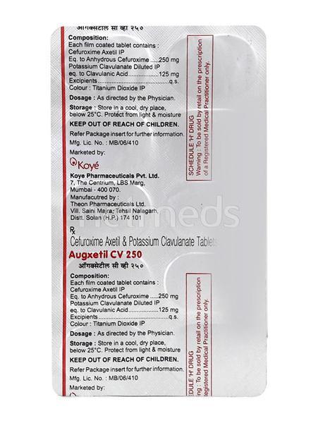 Augxetil CV 250/125mg Tablet 10'S