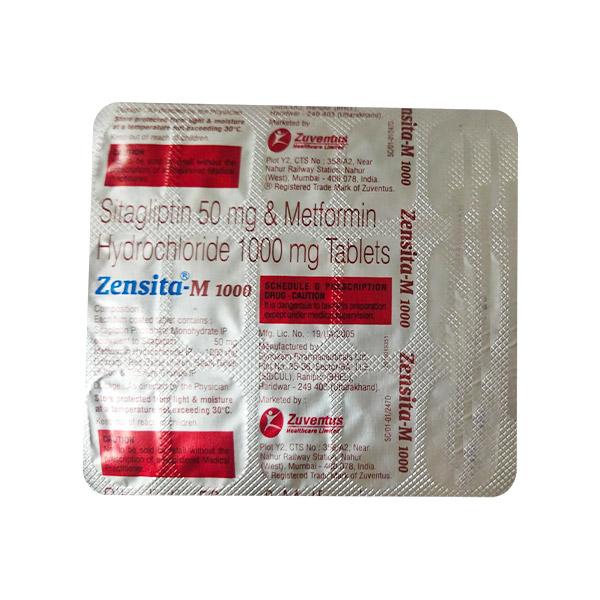 ZENSITA M 1000 Tablet 15's Price, Uses, Side effects, Substitutes | Netmeds