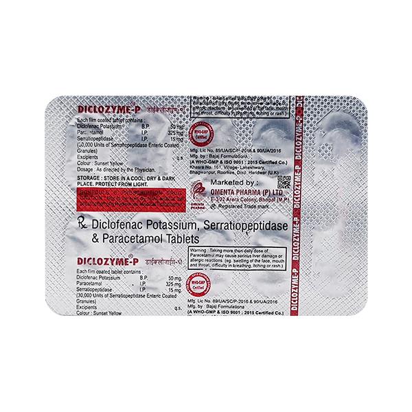DICLOZYME P Tablet 10's Price, Uses, Side effects, Substitutes | Netmeds