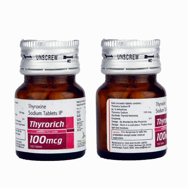 Thyrorich 100mcg Tablet 100'S Price, Uses, Side effects, Substitutes ...