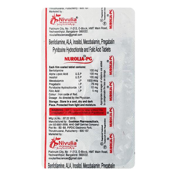 Buy NUROLIA PG Tablet 10's Online at Upto 25% OFF | Netmeds
