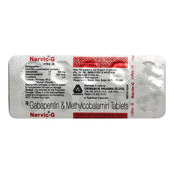 Buy NERVIC G Tablet 10's Online at Upto 25% OFF | Netmeds
